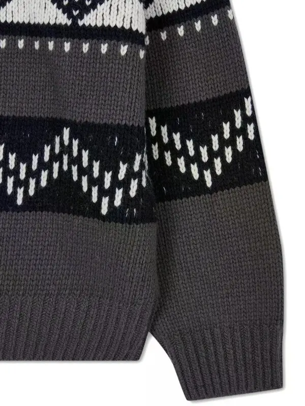 STUDIO TOMBOY Fair Isle Round-neck Cardigan