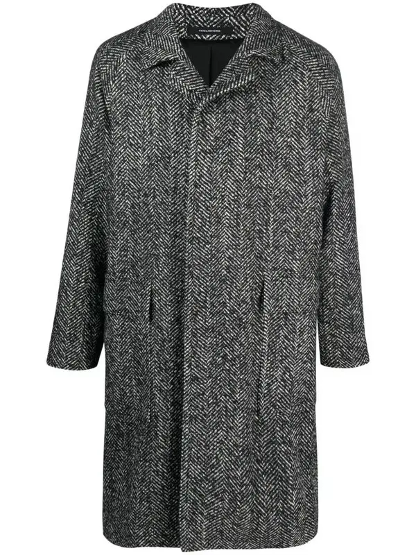 Tagliatore Loyd Chevron-knit Pea Coat