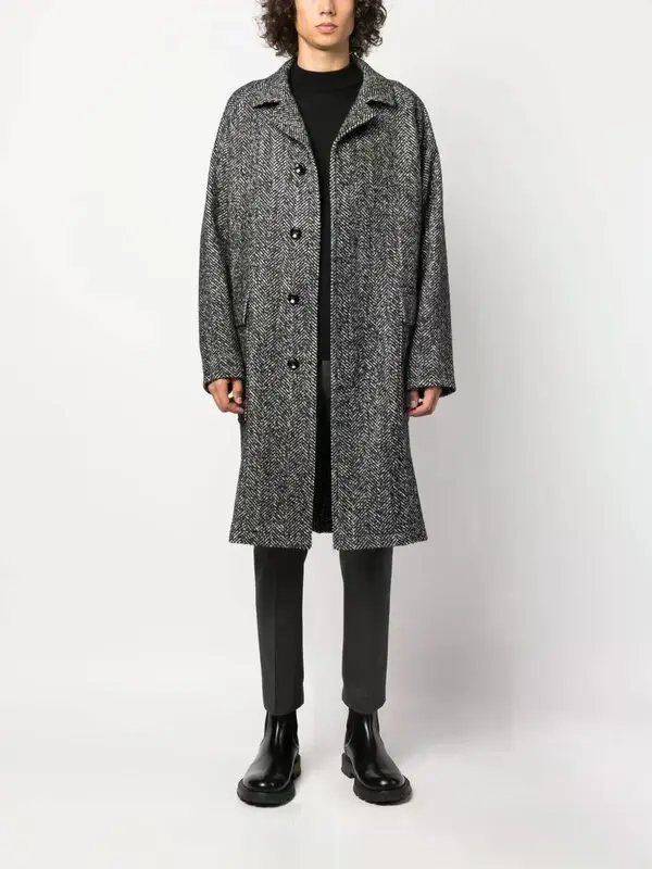 Tagliatore Loyd Chevron-knit Pea Coat