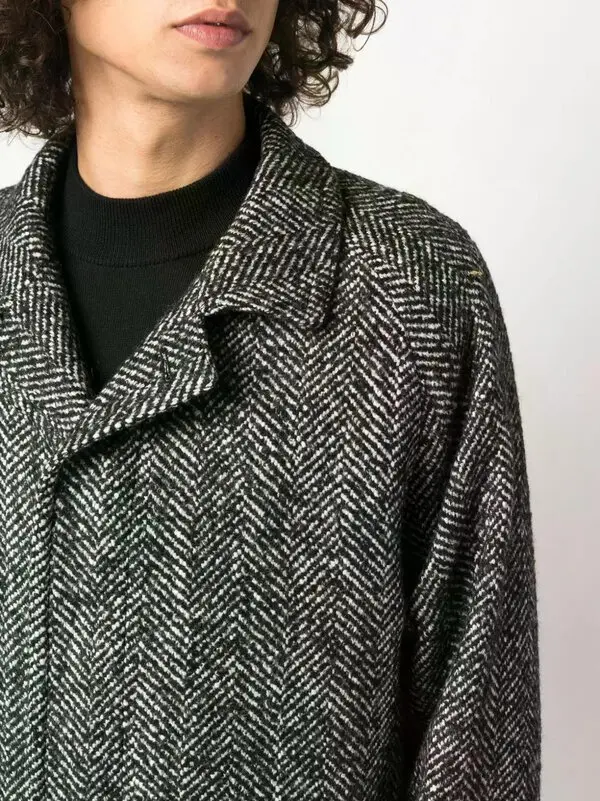Tagliatore Loyd Chevron-knit Pea Coat