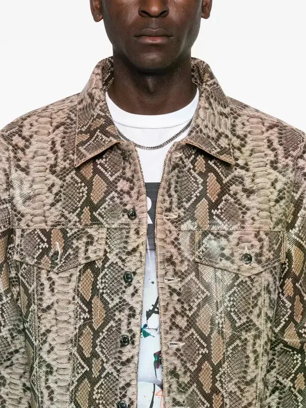 MIDNIGHT RODEO 1968 Buttoned Snakeskin-print Jacket