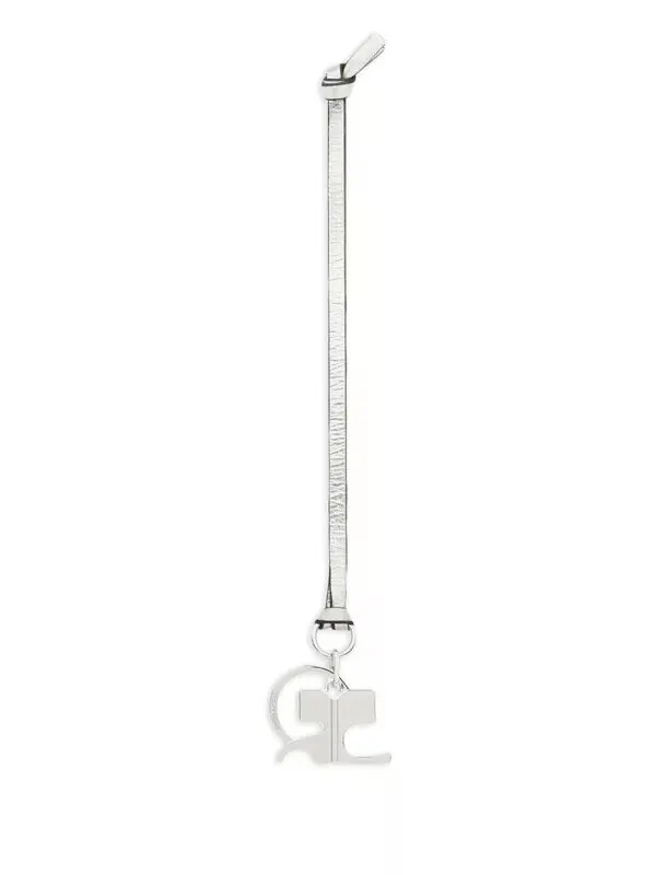 COURREGES Leather Key Ring - Silver