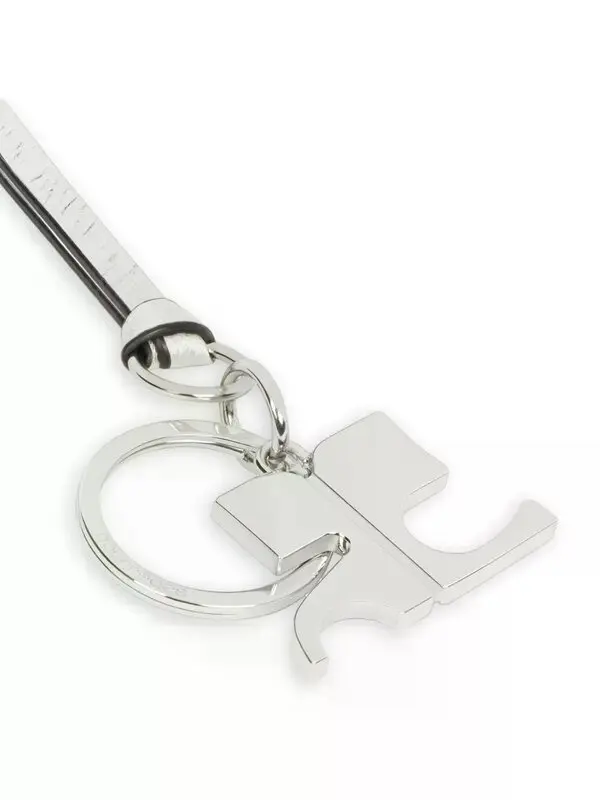 COURREGES Leather Key Ring - Silver