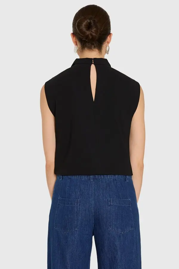 Amanda Uprichard Sleeveless Cowl Neck Top - Black
