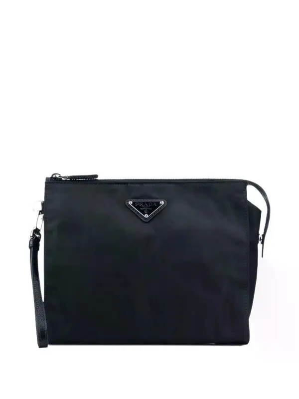 Prada Logo-plaque Wash Bag - Black