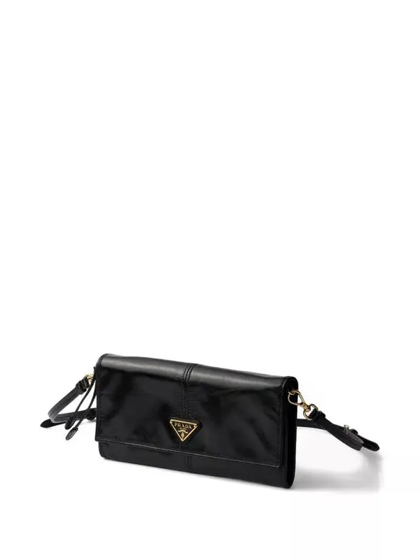 Prada Triangle-logo Leather Wallet - Black