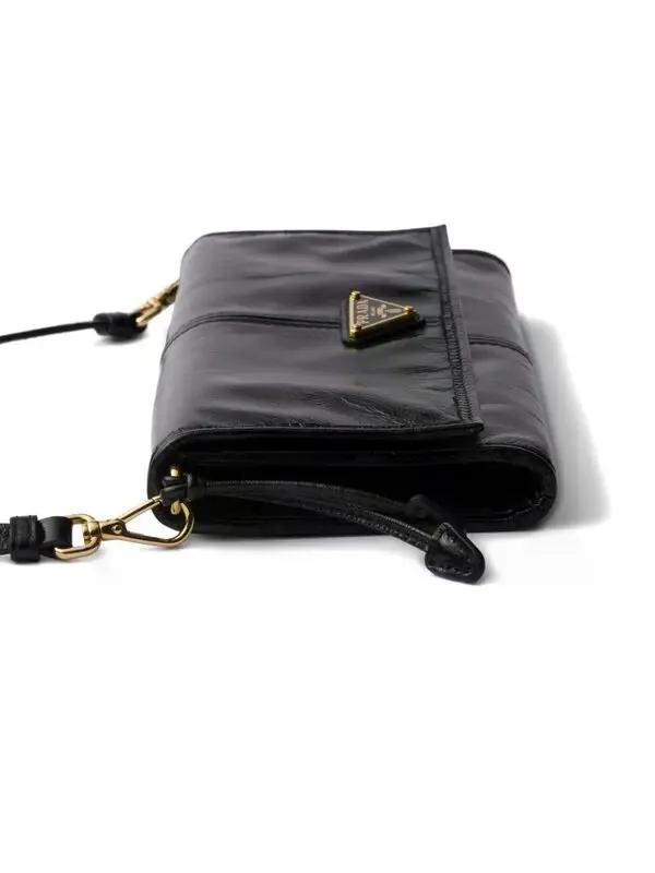 Prada Triangle-logo Leather Wallet - Black