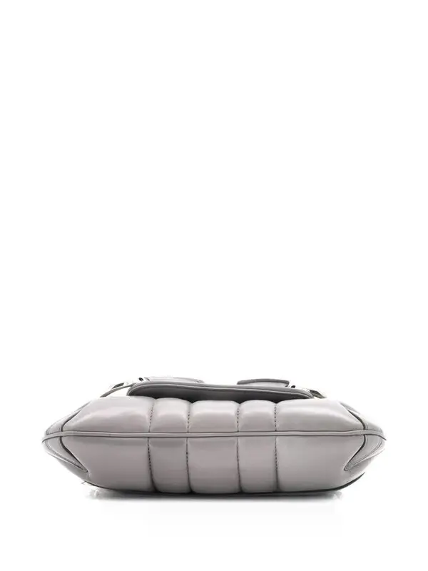 Gucci Horsebit Chain Vertical Quilted Leather Small Shoulder Bag - Grey