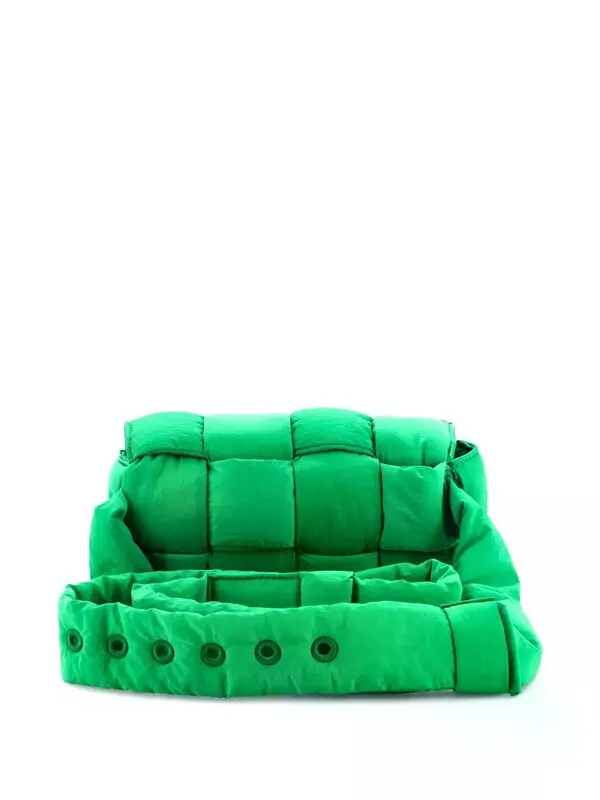 Bottega Veneta Cassette Maxi Intrecciato Nylon Crossbody Bag - Green