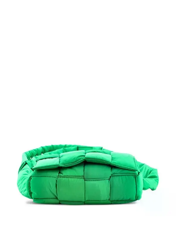 Bottega Veneta Cassette Maxi Intrecciato Nylon Crossbody Bag - Green