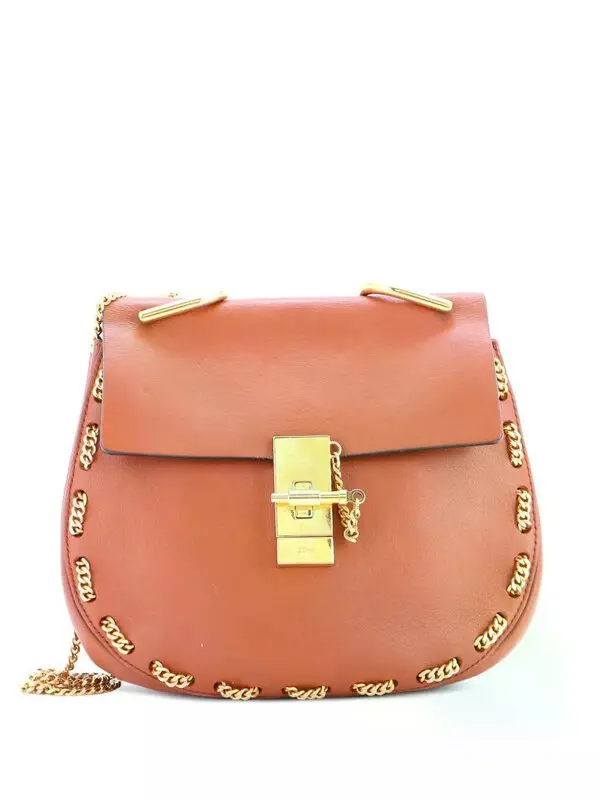Chloé Drew Chain Embellished Leather Crossbody Bag