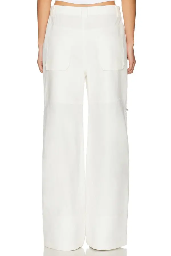 HAELO Flex Waist Zip Cargo Pant - Ivory