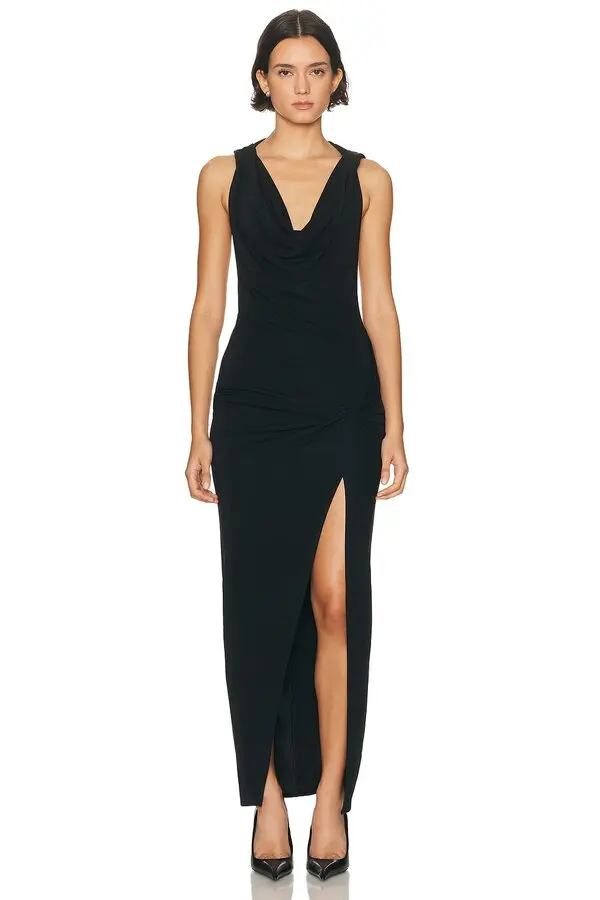 HAELO Hooded Draped Dress