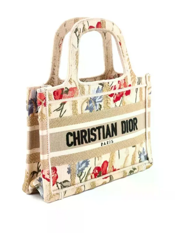 Dior Embroidered Canvas Mini Tote Bag - Multicolour