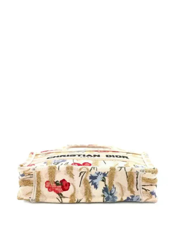Dior Embroidered Canvas Mini Tote Bag - Multicolour