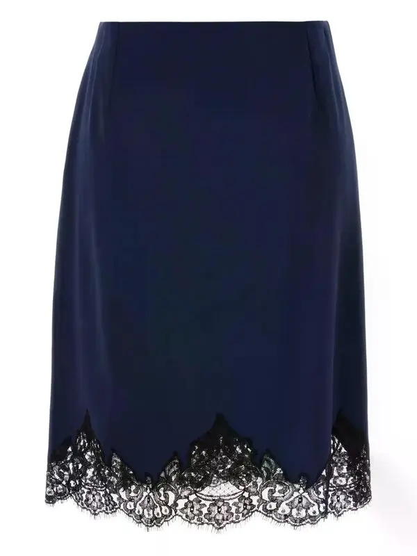 Stella McCartney Lace-trimmed Satin Midi Skirt - Blue