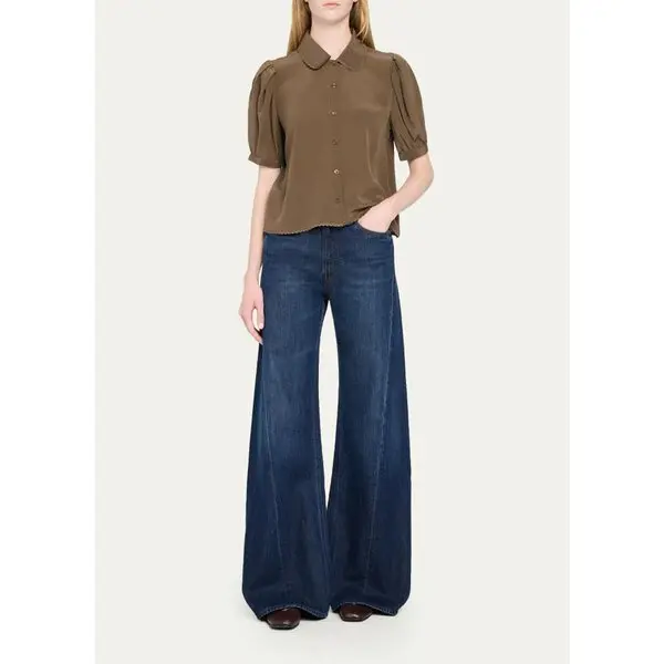 FRAME Silk Prim Blouse