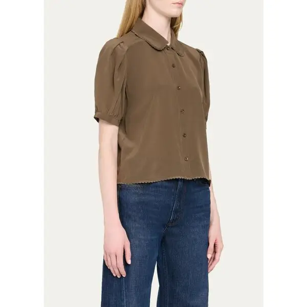 FRAME Silk Prim Blouse