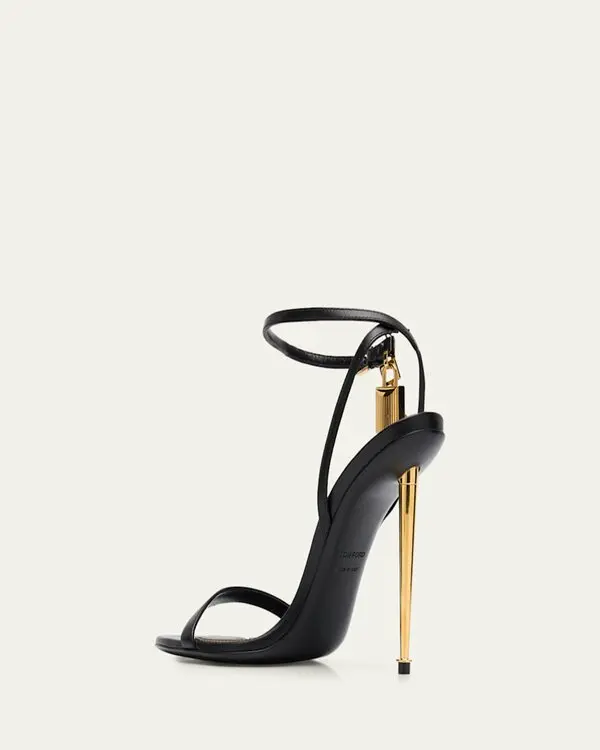 TOM FORD 105mm Lock Goatskin Leather Sandals