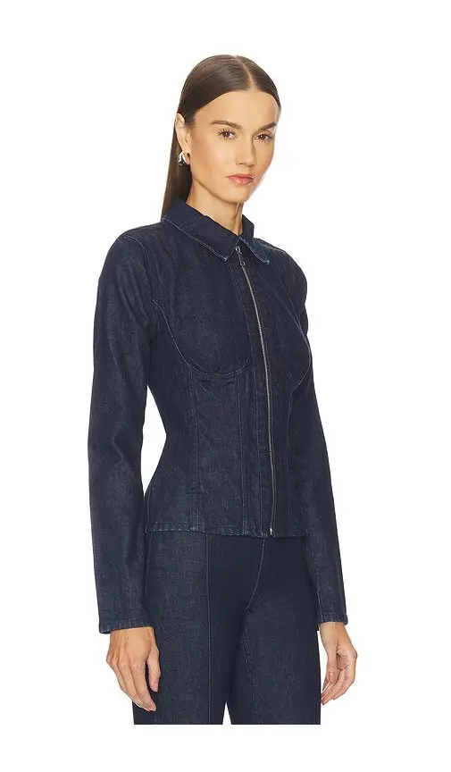 GRLFRND Danielle Bustier Denim Jacket - Blue