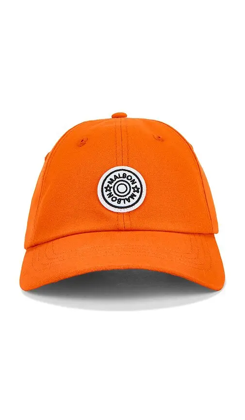 MALBON Waxed Cotton Strapback Cap - Orange