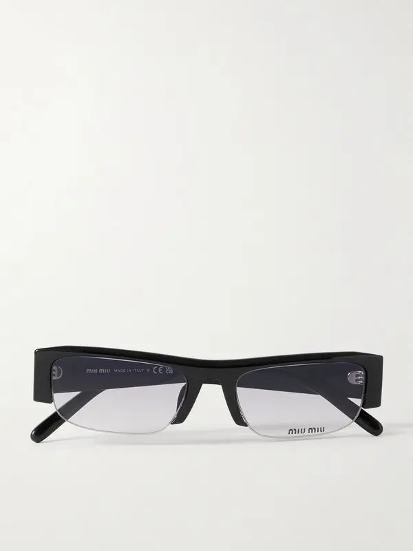 Miu Miu Vedette Square-frame Acetate Sunglasses - Black