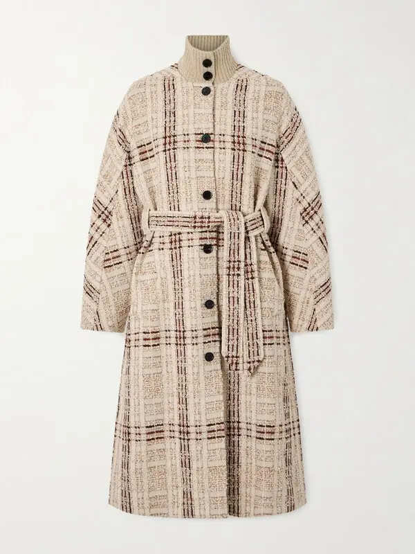 Loro Piana Checked Wool-blend Tweed Coat