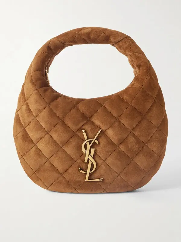 Saint Laurent Icarino Baby Suede Shoulder Bag - Brown