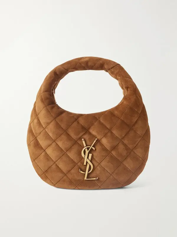 Saint Laurent Icarino Baby Suede Shoulder Bag - Brown