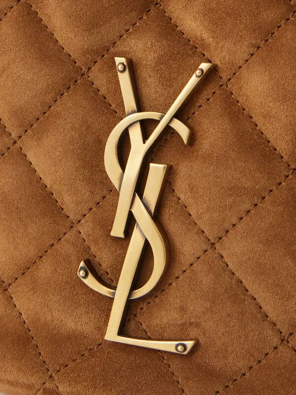 Saint Laurent Icarino Baby Suede Shoulder Bag - Brown