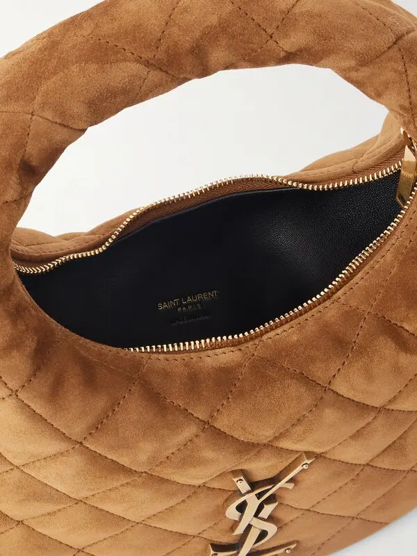 Saint Laurent Icarino Baby Suede Shoulder Bag - Brown