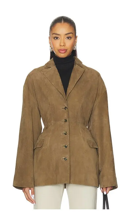 EAVES Salta Suede Jacket - Olive