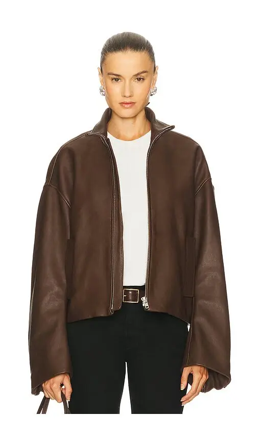GRLFRND Romy Leather Jacket - Chocolate