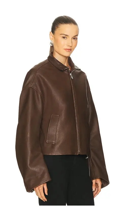 GRLFRND Romy Leather Jacket - Chocolate