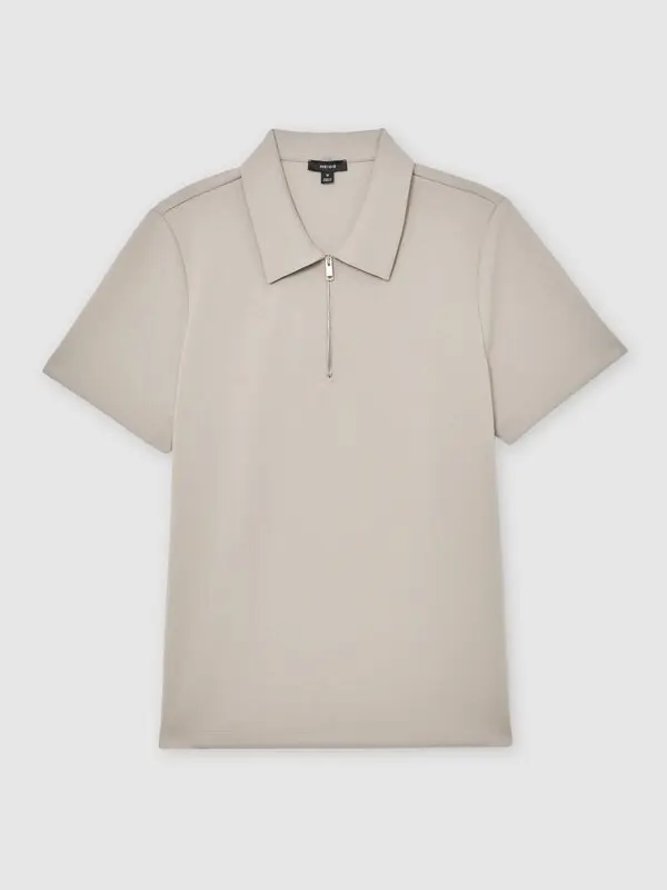 REISS Premium Interlock Half-zip Polo Shirt