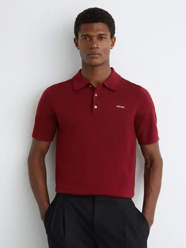 REISS Albion Wool Logo Polo Shirt