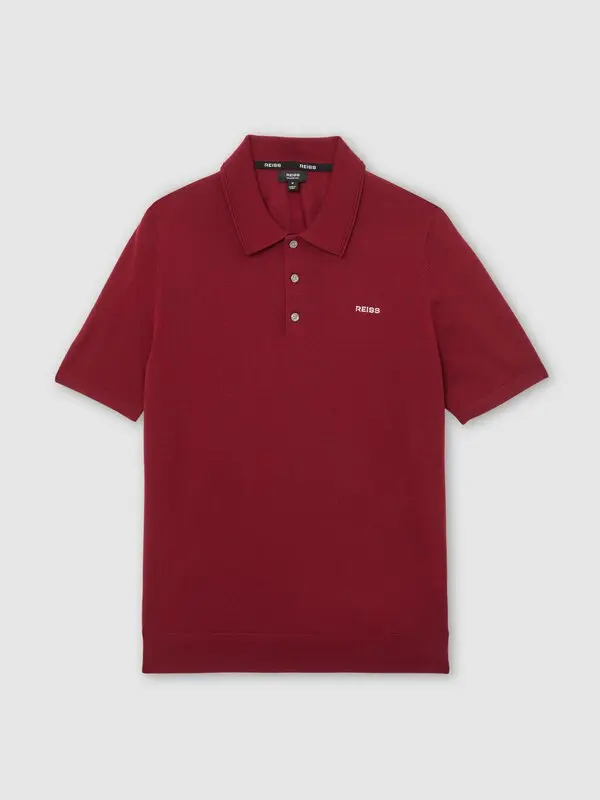REISS Albion Wool Logo Polo Shirt
