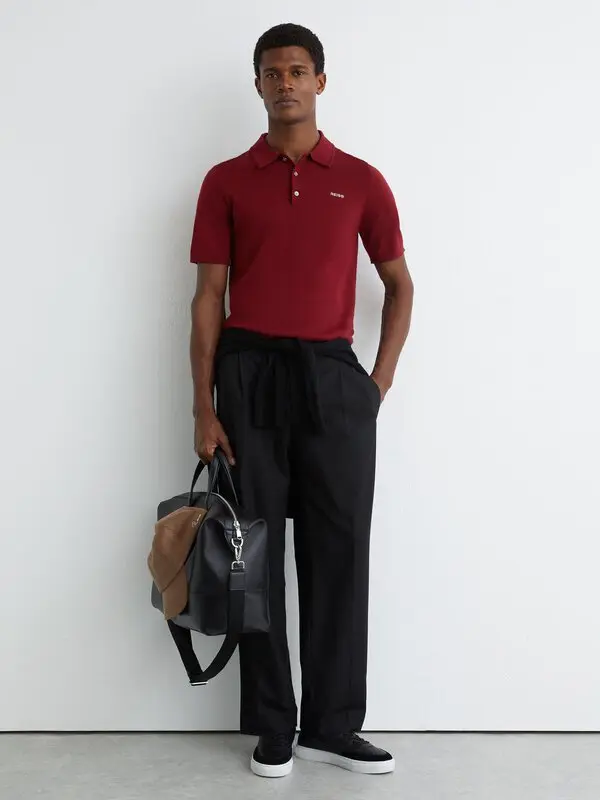 REISS Albion Wool Logo Polo Shirt