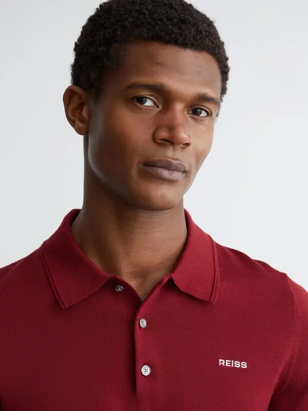 REISS Albion Wool Logo Polo Shirt
