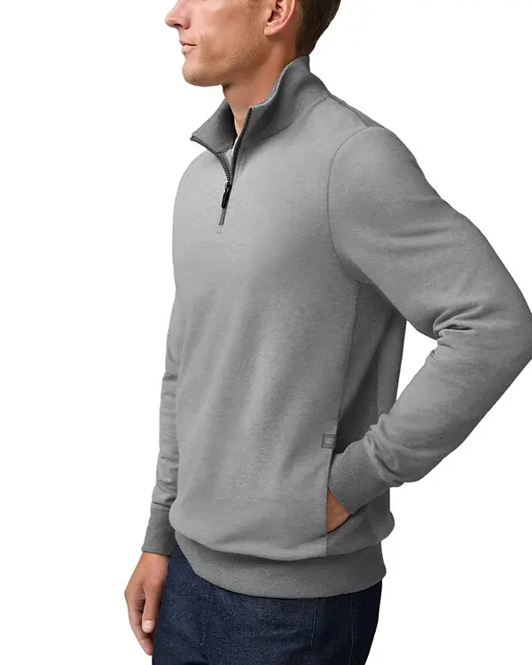 Mack Weldon Relaxed Fit Quarter Zip Sweater - Medium Grey Heather