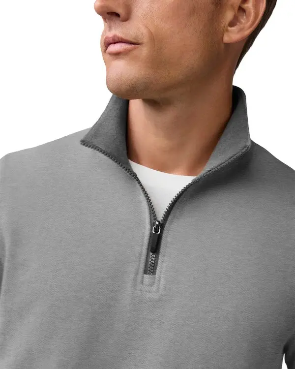 Mack Weldon Relaxed Fit Quarter Zip Sweater - Medium Grey Heather