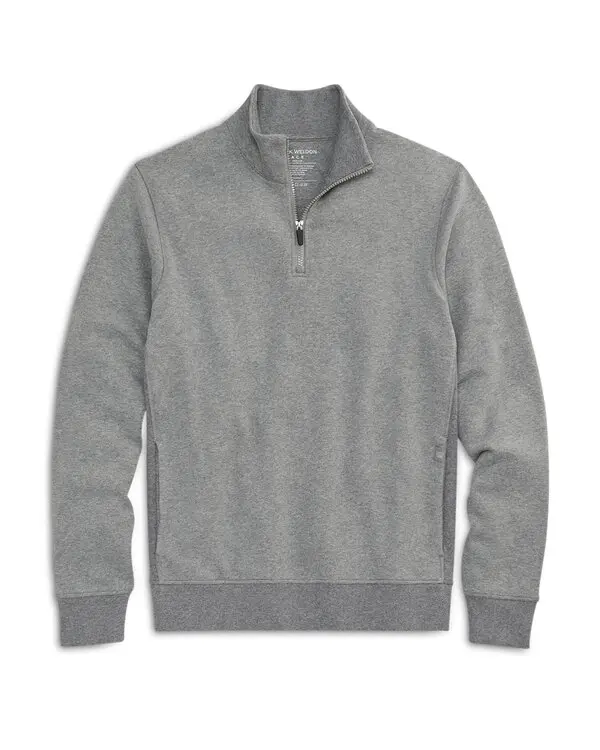 Mack Weldon Relaxed Fit Quarter Zip Sweater - Medium Grey Heather
