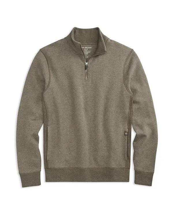 Mack Weldon Relaxed Fit Quarter Zip Sweater - Sage Heather
