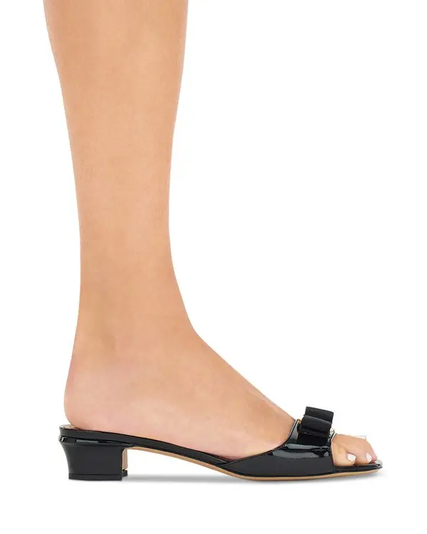 FERRAGAMO Leather Heeled Sandals - Nero