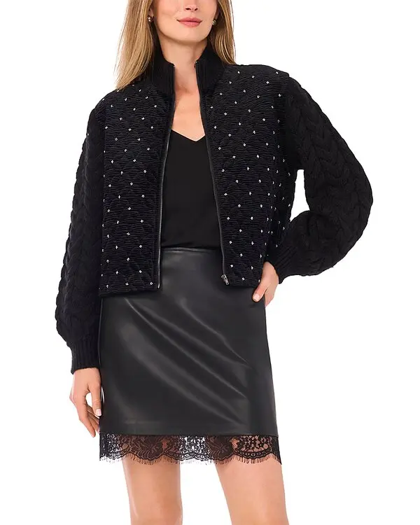Vince Camuto Quilted Velvet Jacket
