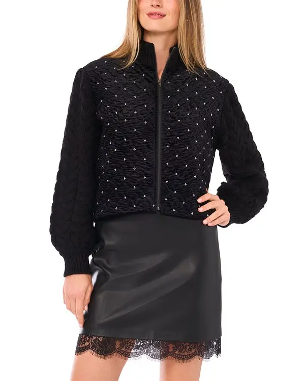 Vince Camuto Quilted Velvet Jacket