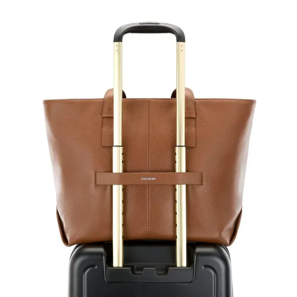 SAMSONITE Leather Tote - Cognac