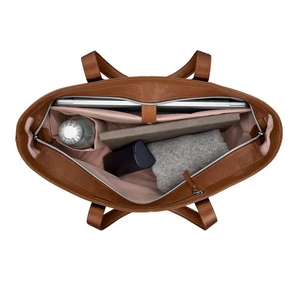 SAMSONITE Leather Tote - Cognac