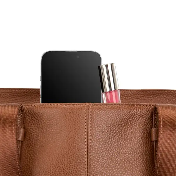 SAMSONITE Leather Tote - Cognac