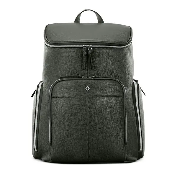 SAMSONITE Leather Deluxe Backpack - Olive